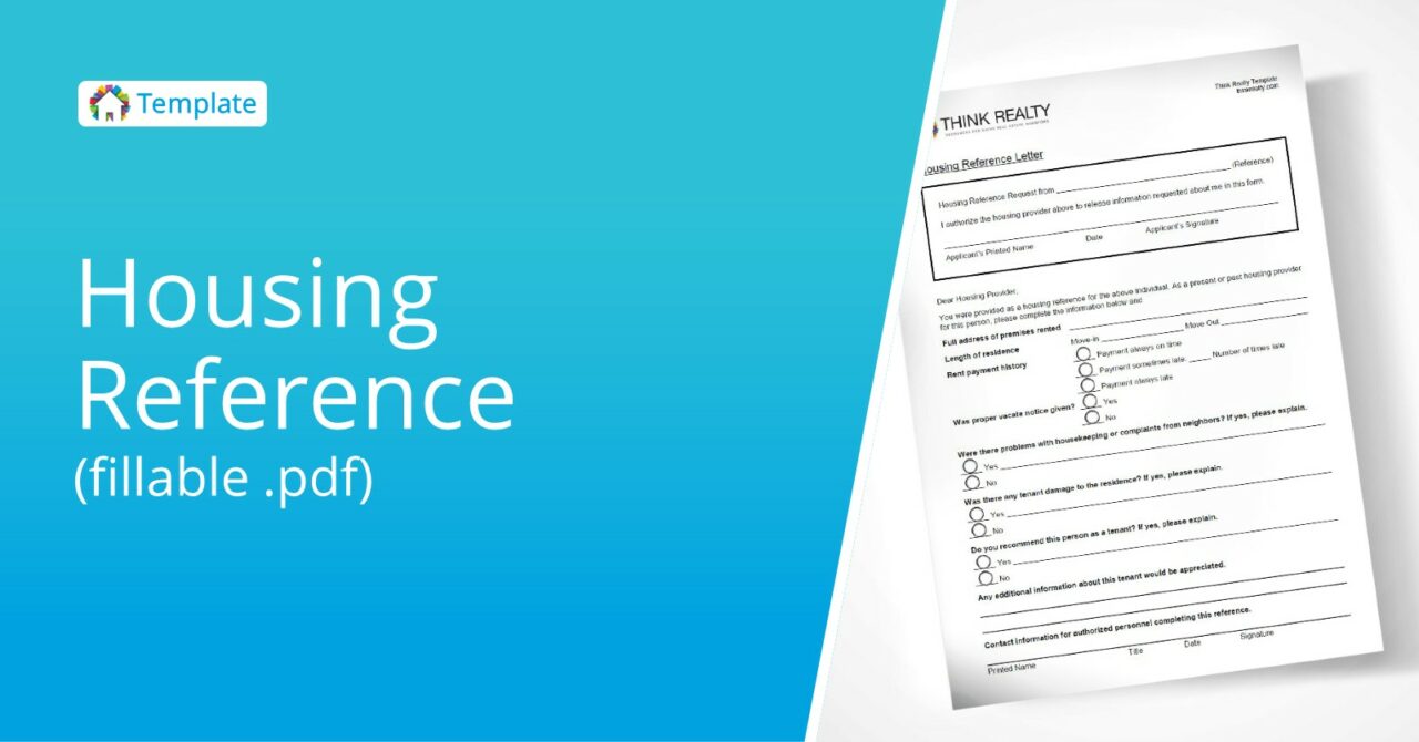 Housing Provider Reference (PDF) | Think Realty